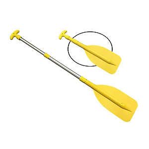 Pactrade Marine Boat Kayak Canoe Rafting Jet Ski Tube Yellow Plastic Telescopic Aluminum Mini Oar Paddle Extended from 20'' to 41.3" Boat Accessories for Kids and Adults