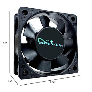 Apevia CF6025S-3 (3 Pk) 60mm x 60mm x25mm Black Case Fan W/4PIN Molex + 3PIN Motherboard Adapter