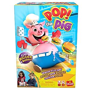 Goliath Pop The Pig - Bigger & Better - Belly-Busting Fun as You Feed Him Burgers and Watch His Belly Grow, Multi Color