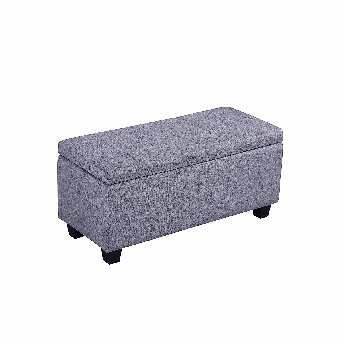 Large Storage Ottoman Bench Set, 3 in 1 Combination Ottoman, Bedroom Bench with Hidden Storage, Tufted Ottoman Linen Bench - Support 250lbs, for Living Room, Entryway, Hallway, TV Entertainment, Grey