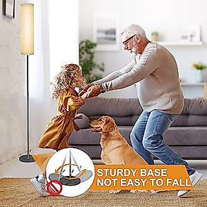 cozywarm LED Floor Lamp with Linen Shade and Remote Control,Stepless Dimming & Adjustable Color Temperature Modern Tall Lamps,Eye-Caring Standing Lamp with 1H Timer for Living Room Bedroom Office