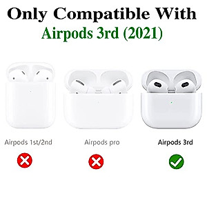 TSYue Compatible for AirPods 3 Case Cover with Keychain, Cute Cartoon Funny Shockproof Protective Silicone 3D Designed Charging Case for Apple AirPod 3rd Generation 2021 for Girls Women Men, Black