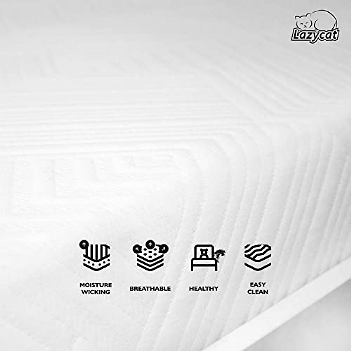 Lazycat King Mattress,10 inch Memory Foam Mattress in a Box Cooling Gel Infused Breathable Bed Comfortable Mattress for Cooler Sleep Supportive Pressure Relief CertiPUR-US Certified (King)
