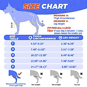 Dog Knee Brace for Torn ACL Hind Leg, Strong Dog Leg Braces for Back or Front Leg with 2 Metal Strips, Adjustable Anti-slip Dog ACL Hip Brace for Large Medium Small Dogs with Cruciate Ligament Injury