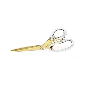 russell+hazel Acrylic Scissors, Left or Right Hand, Clear and Gold-Toned, 9”