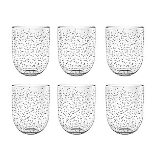 TarHong Bubble Double Old Fashion Glass Clear, 15.5 oz, Premium Plastic, Set of 6