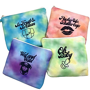 Loud Mama Diaper Bag Organizing Pouches – Premium Diaper Bag Organizer Set with 4 Pouch Bags – Practical and Versatile Pouches for Organization with Tie-Dye Patterns – Cool and Chic – Assorted Pack