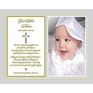 Poetry Gifts Baby Baptism Blessing for Boy or Girl, Personalized Gift with Name, Date and Photo, 8x10 Inch Custom Print