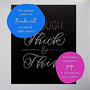 SAKURA Gelly Roll Gel Pens - Bold Tip Ink Pen for Journaling, Art, or Drawing - Classic White Ink - 6 Pack