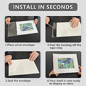 Somime 100 Pack Acid-Free Crystal Clear Sleeves Storage Bags for 8x10 Art Prints/Pictures/Photos/Framing Mat Mattes (Bag Size: 8 1/2” x 10 3/7”)