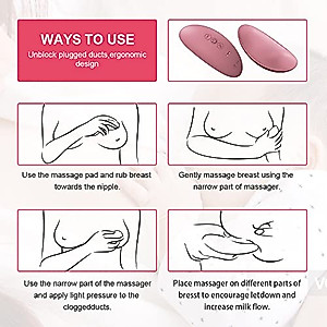 HAYAEN Heating Lactation Mssager Vibrating Breast Massager 2 in1, 3 Adjustable Heating + 10 Vibration for Clogged Ducts,Breastfeeding Massager to Improve Milk Flow and Congestion (Pink)