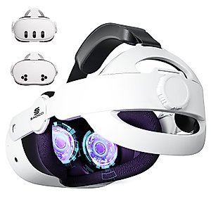 Saqico Head Strap for Meta Oculus Quest 3S/ Quest 3, Pressure-Free Elite Strap Accessories Replacement, Adjustable Headband Soft Cushion VR Headset Enhanced Comfort & Balanced Fit for Longer Immersion
