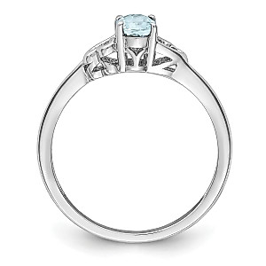 IceCarats 925 Sterling Silver Blue Aquamarine Ring Gemstone Band March Birthstone Jewelry Size 6.00