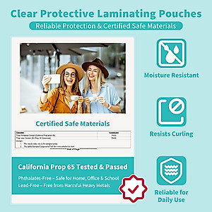 Binditek 100 Pack Thermal Laminating Pouches,3mil Laminating Sheets,9x11.5 Inches, Letter Size , Clear,HeatSeal