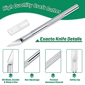 Anezus Exacto Knife with Hobby Mat for Crafts, Self Healing Cutting Mat Hobby Knife with 30 PCS Exacto Blades Precision Knife for Art and Crafts Paper Scrapbooking Stencil (Black)