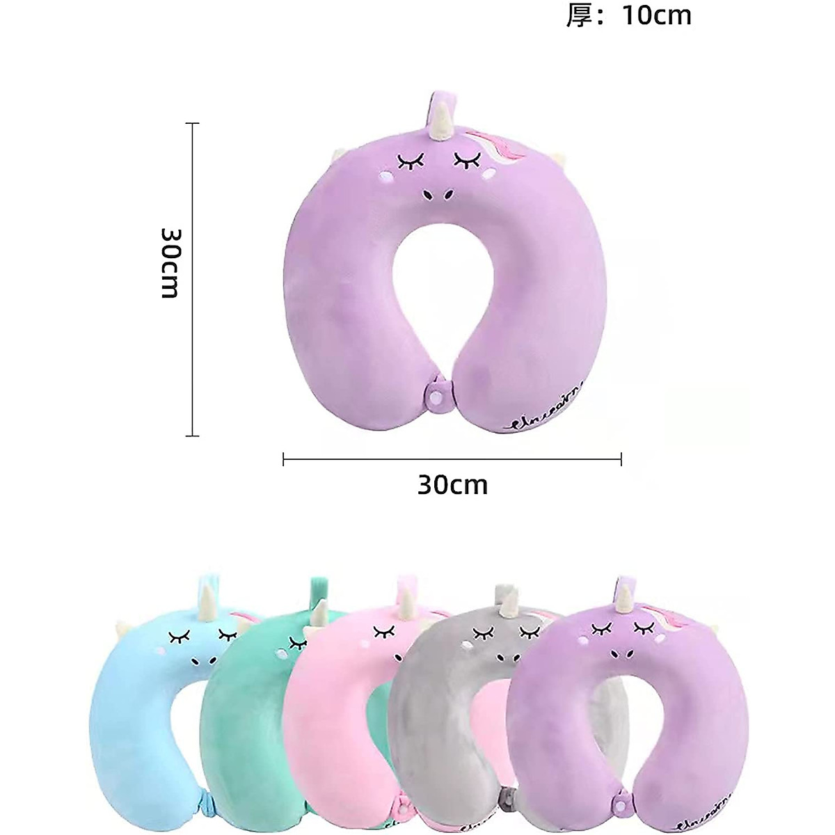 HomiTunky Kids Travel Neck Pillow,360?Unicorn Memory Foam Pillow for Travelling,U-Shaped Airplane Car Flight Head Support Animal with Washable Cover Adults Toddler,Gifts Children,Boys,Girls Pink