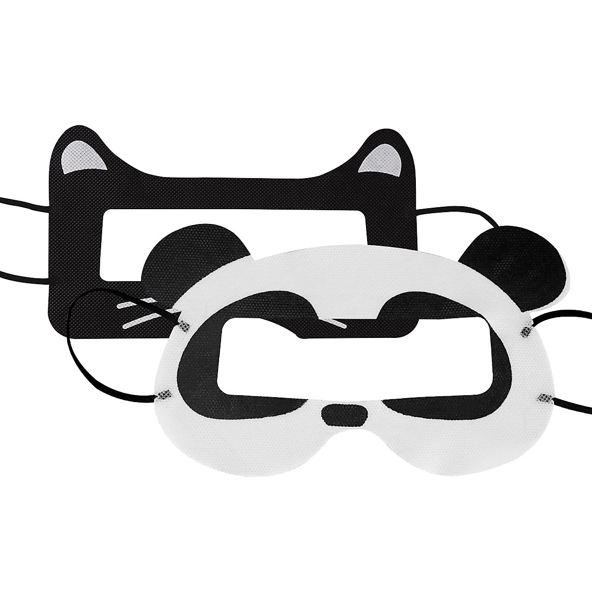 Geekria 100PCS VR Cartoon Disposable Mask VR Headset Mask, VR Eye Cover VR Headset Cover Universal Mask for VR Compatible with Meta Quest 3 Quest 2 Quest Pro PSVR2 for Adults (Panda+Black Cat)