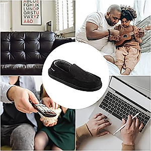 Isotoner Mens Diamond Corduroy Indoor/Outdoor Slipper With Memory Foam Moccasin, Black, 13-14 US