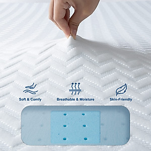 Maxzzz 4 Inch Gel Memory Foam Mattress Topper King Size High Density Bed Mattress Pad Pressure Relief Bed Topper with Remover Soft Cover, Certipur-Us & Oeko-Tex Certified White