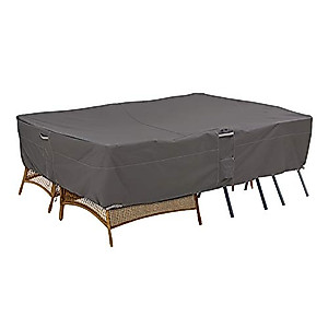 Classic Accessories Ravenna Water-Resistant 100 Inch General Purpose Patio Furniture Cover, Patio Furniture Covers Dark Taupe