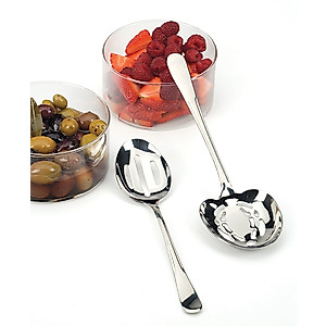 RSVP International Endurance Flatware Collection Stainless Steel, Dishwasher Safe, Berry Spoon