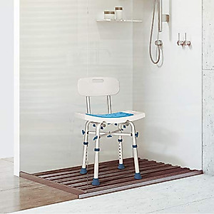 GreenChief Heavy Duty Shower Chair with Back 500 LBS - Shower Stool for Inside Shower, Small Bathtub Seat Padded EVA Cushion, Narrow Bath Seat Bench for Elderly, Handicap, Bariatric, Disabled