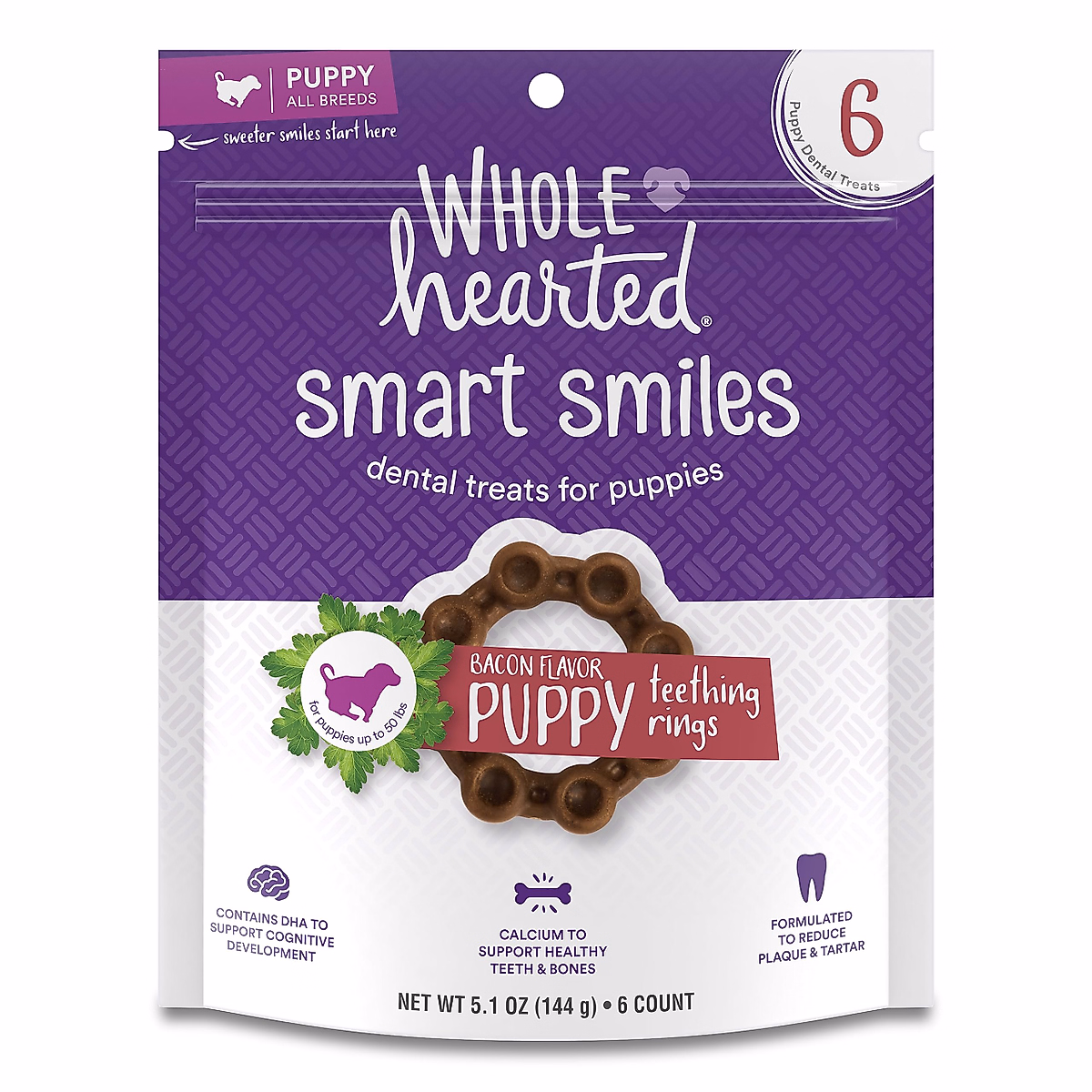 WholeHearted Smart Smiles Bacon Flavor Puppy Dental Ring 5.1 oz