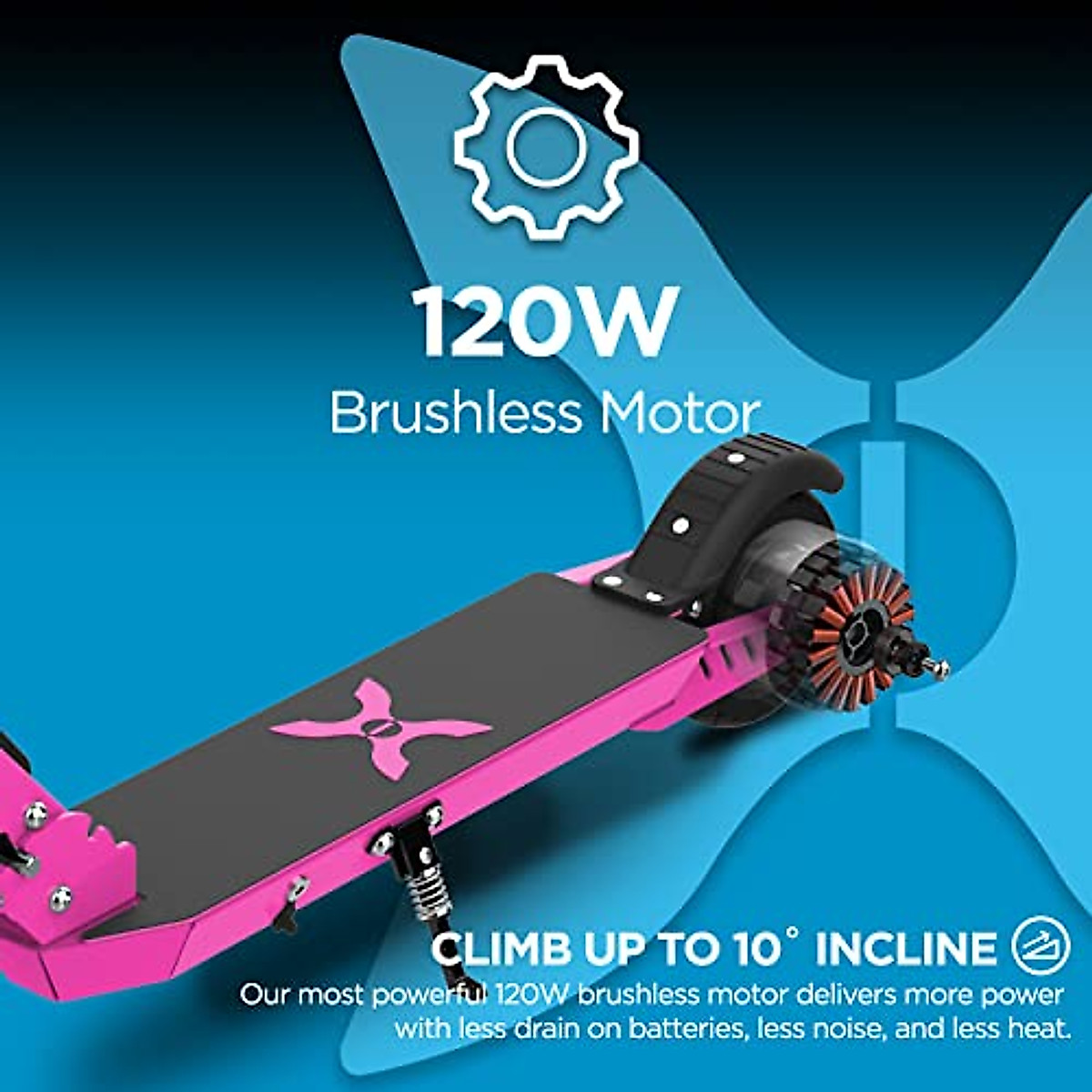 Hover-1 Flare Electric Scooter | 8MPH, 3M Range, 6HR Charge, Speed-Battery Indicator, 6 Inch Front & 5.5 Inch Back Solid Tires, 132 LB Max Weight, Cert. & Tested - Safe for Kids