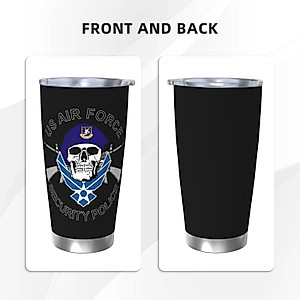 Biaomn Us Air Force Security Police Stainless Steel Tumbler Vacuum Insulated Travel Tumbler With Lid Coffee Mug Car Cup For Home Office Outdoor 20oz