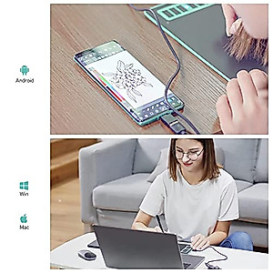 XENX P1 MacOS and Android Supported Graphic Drawing Tablet P1-640 6x4 inch with 6 Shortcut Keys, 8192 Pressure Levels Battery-Free Pen for Digital Art, Design, E-Learning/Online Classes, OSU Gaming