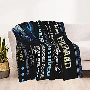 CHENIZEG to My Husband Blanket Birthday Gift from Wife Ultra-Soft Romantic Present Anniversary Blankets for Couch Sofa Bed Living Room 60"x50"