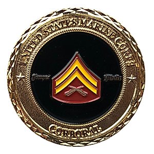 United States Marine Corps USMC Corporal Rank Challenge Coin