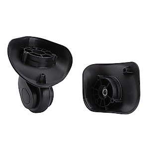 Suitcase Luggage Wheel Universal Suitcase Spare Wheels, 1 Pair Black PVC Replacement Wheels Silent Wear Pulley for Luggage Suitcase Trolley (W041-2 S)