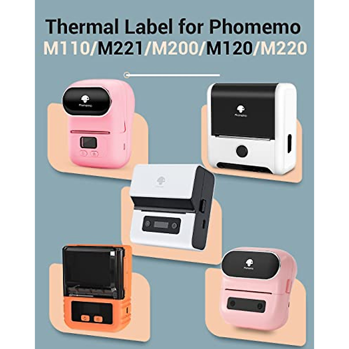 Phomemo Thermal Labels-for M110/M221/M220/M120/M200/M110S,1.57"x1.18"(40x30mm),230 Labels/Roll, for Barcode/Address/Mailing/Logo/Business/Home Tag