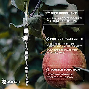 Besmon Woodpecker Bird Scare Devices，Reflective Scare Rods Control Device to Keep Birds Away from Patio Pool（Christmas Reflective Strip Hanging Home as Decoration） (30PCS)