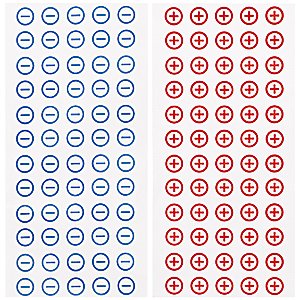 120 Pcs Labels Safety Warning Adhesive Electrode Tape Polarity Safety Stickers Cute Car Accessories Phone Battery Car Decals Battery Label Stickers PVC Car Stickers Electric Box