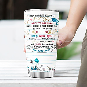 JENOIS Graduation Gifts, Graduation Tassel Castle, Tumbler 20 Oz With Lid And Straw, Tumblers Of Class