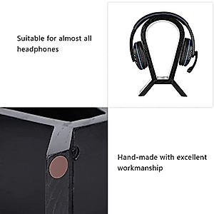 ANIIC Headset Stand Wooden Earphone Stand Gaming Headphone Display Holder Classical Headset Stand Craft For Headset Cable,Mobile Phone Headphone Stand ( Color : Black )