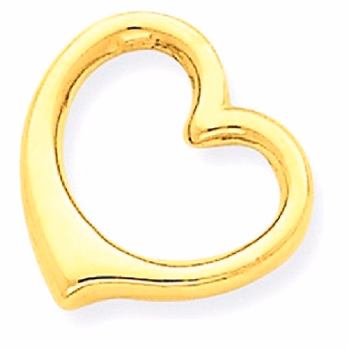 IceCarats 14K Yellow Gold Heart Love Floating Chain Slide Pendant Necklace Charm 12mm x 11mm Only