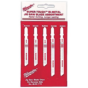 Milwaukee 49-22-1178 T-Shank Metal/Wood Cutting Jig Saw Blade Assortment, 5-Pack