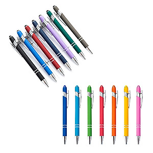 Stylus Tip Ballpoint Pens 7 Pieces 1.0mm Retractable Ball Point Pen Medium Point Smooth Writing Pen Black Metal Pen Stylus Tip Ballpoint Pens Retractable Ball Point Pen Medium Point Smooth Pen