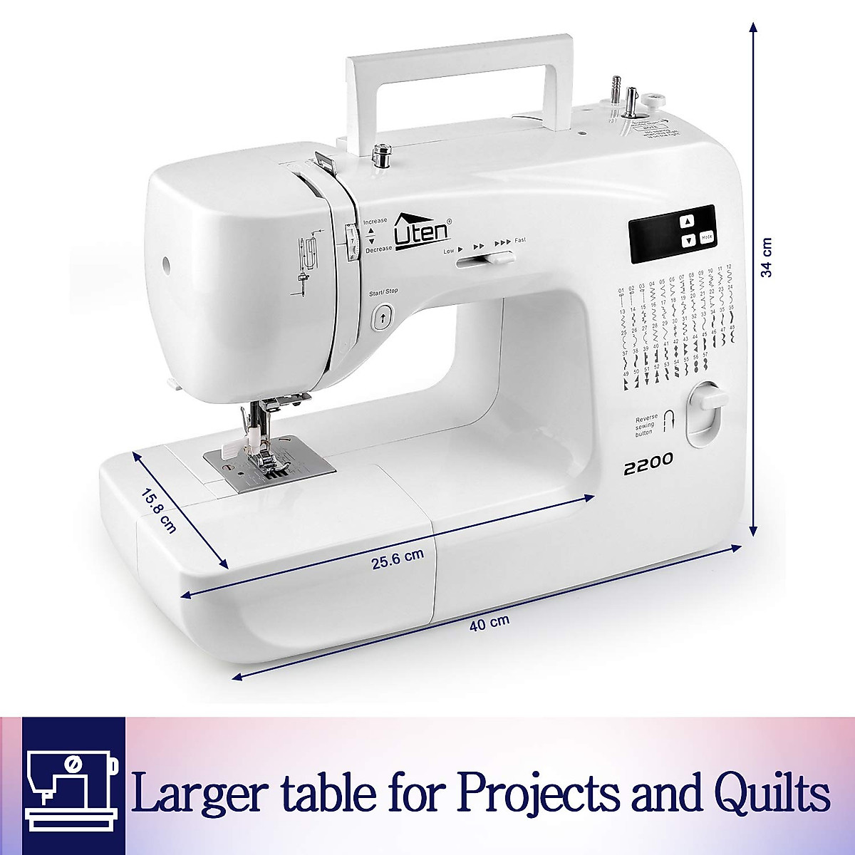 Portable Sewing Machine Computerized Embroidery Sewing Machine with 60 Unique Built-in Stitch and 8 Buttonhole