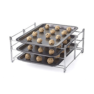 Nifty Solutions Insert with 3 Non-Stick, One Size, 3 Tier Baking Rack WITH Cookie Sheets