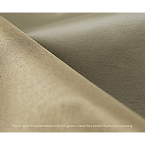 10x10 Canopy Replacement Top - Double Tier Patio Gazebo Canopy Cover - Waterproof 250g Canvas Gazebo - Beige