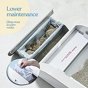 New Upgraded Smart Automatic Cat Litter Box - Self Cleaning Cat Litter Box with Built in Odor Eliminator - Works with Clumping Cat Litter - Large Cat Litter Box with Hood & Litter Mat.
