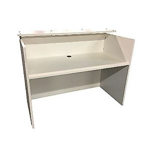 DFS Reception Desk Shell which fits a 15" Monitor - 60" W by 30" D by 44" H White and Black Front