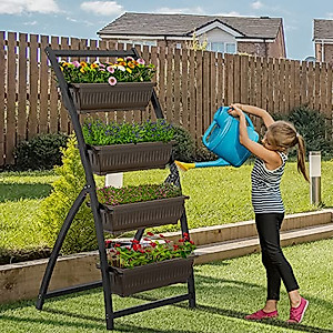 G TALECO GEAR Vertical Garden Planter, 4-Tier Vertical Raised Garden Bed, Vertical Elevated Planter for Indoor and Outdoor, Perfect for Vegetables Flowers