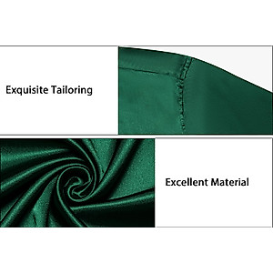 DiBanGu Mens Luxury Shiny Emerald Green Satin Dress Shirts Casual Long Sleeve Inner Contrast Paisley Shirts Wedding Party Prom Shirts