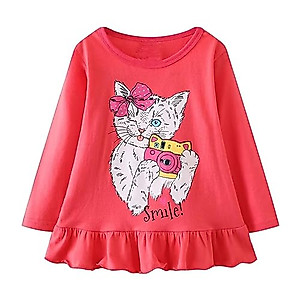 MSSMART 5t Girl Outfits Kids Fall Winter Clothing Cotton Cat Clothes 2 Pieces Leggings Set Unicorn Size 5T