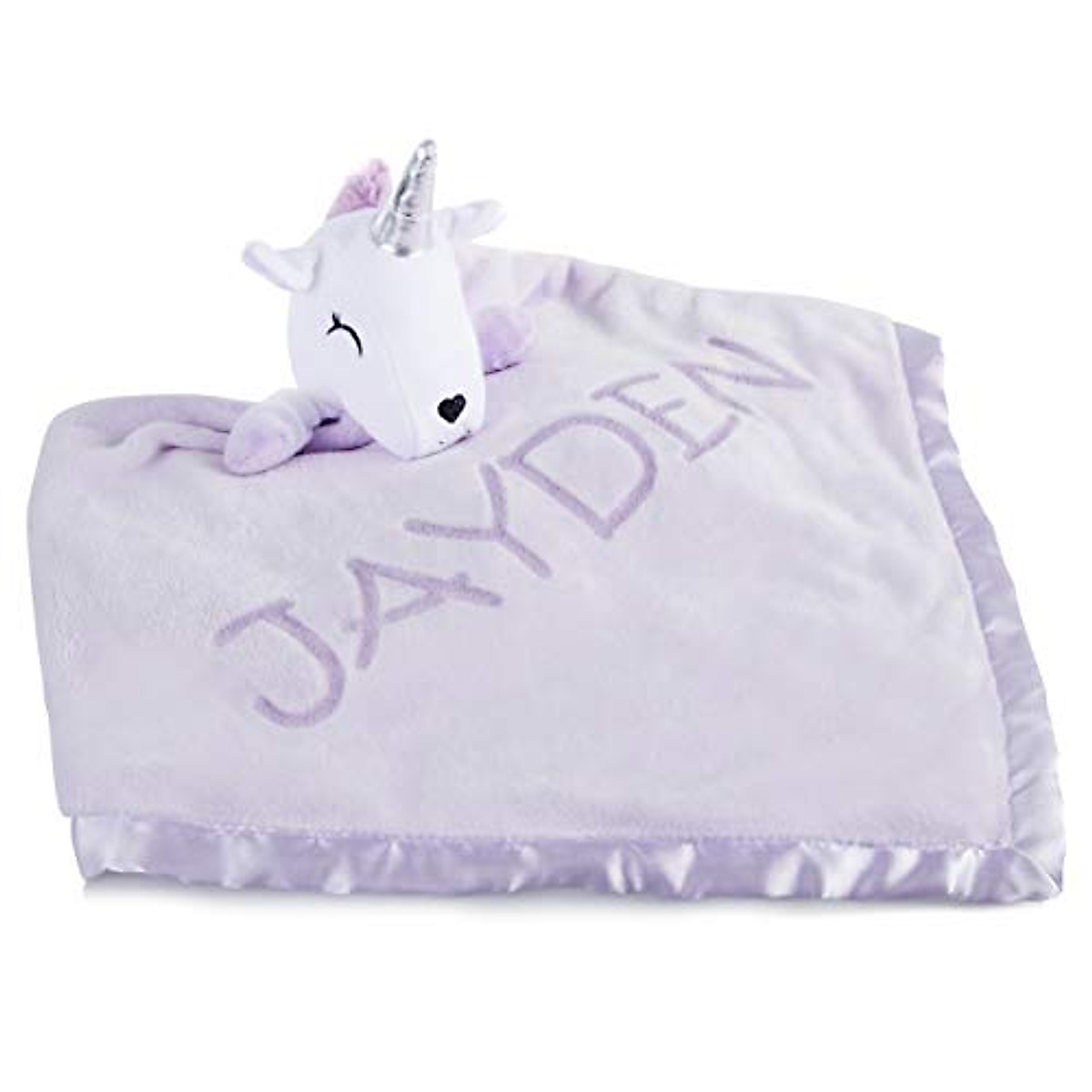 Custom Catch New Baby Gift for Girl - Personalized Blanket with Name - Newborn or Infant, Purple